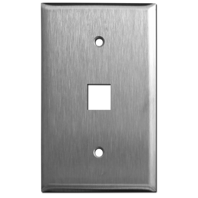 Stainless Steel Wall Jack Cover | Single Port Ethernet Faceplate